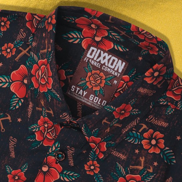 DIXXON | Shirts | Dixxon Flannel Stay Gold Short Sleeve Party Shirt ...